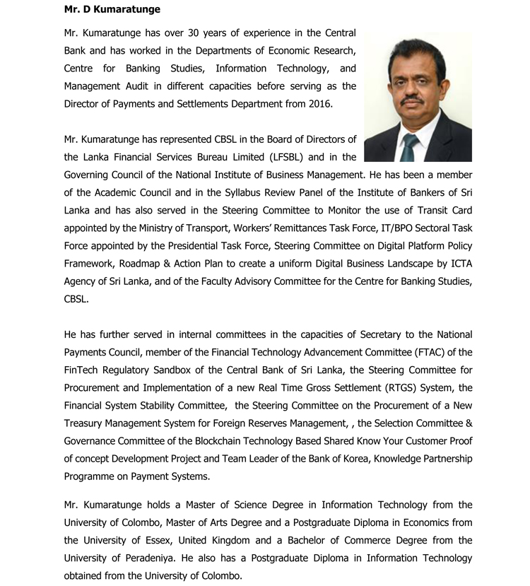 Monetary Board Appoints Four New Assistant Governors - Adaderana Biz ...