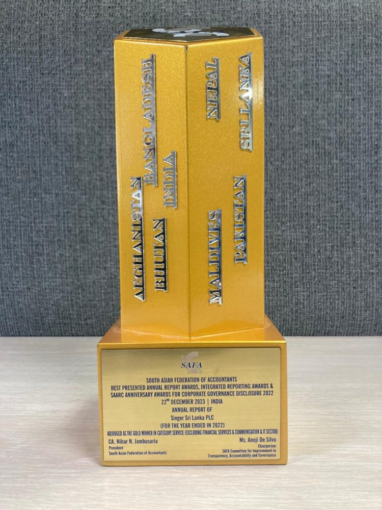 Singer Sri Lanka Excels in SAFA Best Annual Report Awards 2022 ...