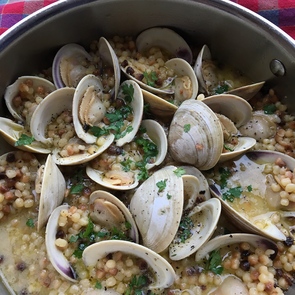 Garlicky Clams with Toasted Fregola (Online)