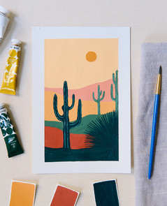Gouache Desert Landscapes