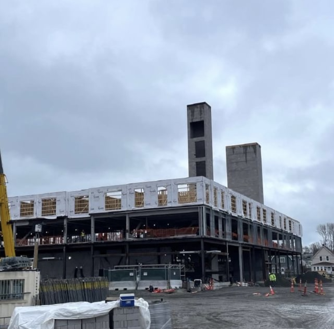 Wood Framing Begins on First Residential Building at Suffolk Downs