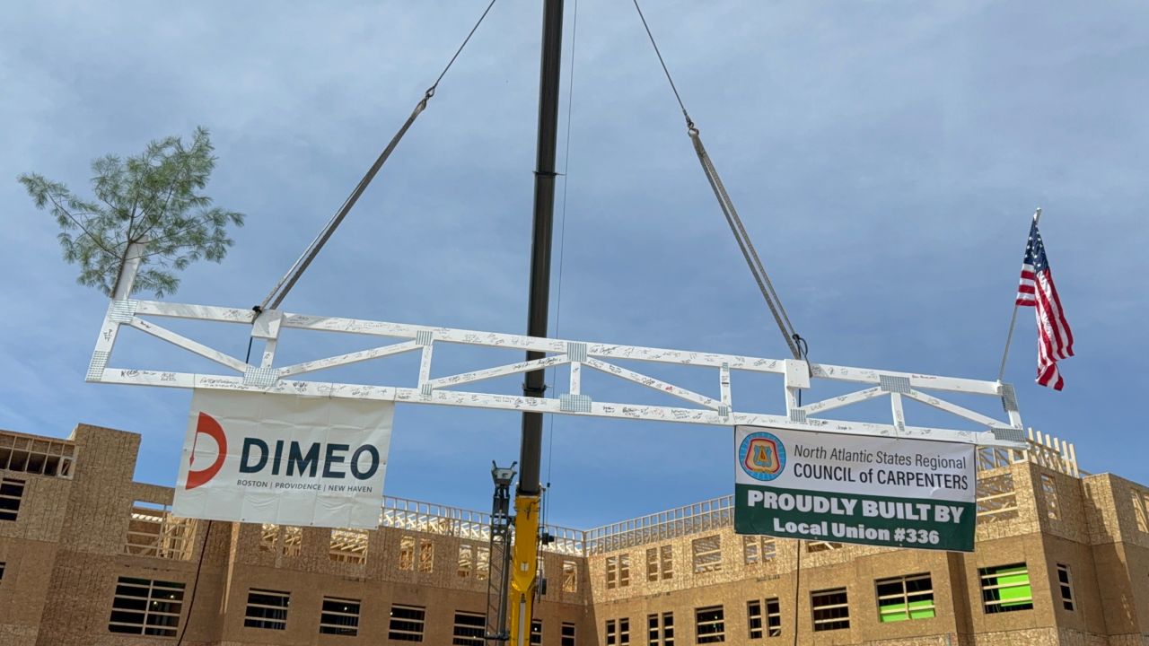 Dimeo Tops Out Curtis Apartments in Worcester