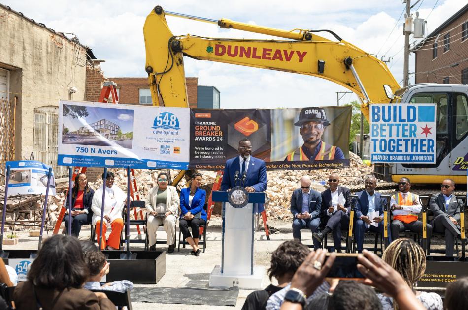 Mayor Brandon Johnson, City Officials, Lamar Johnson Collaborative, and ...