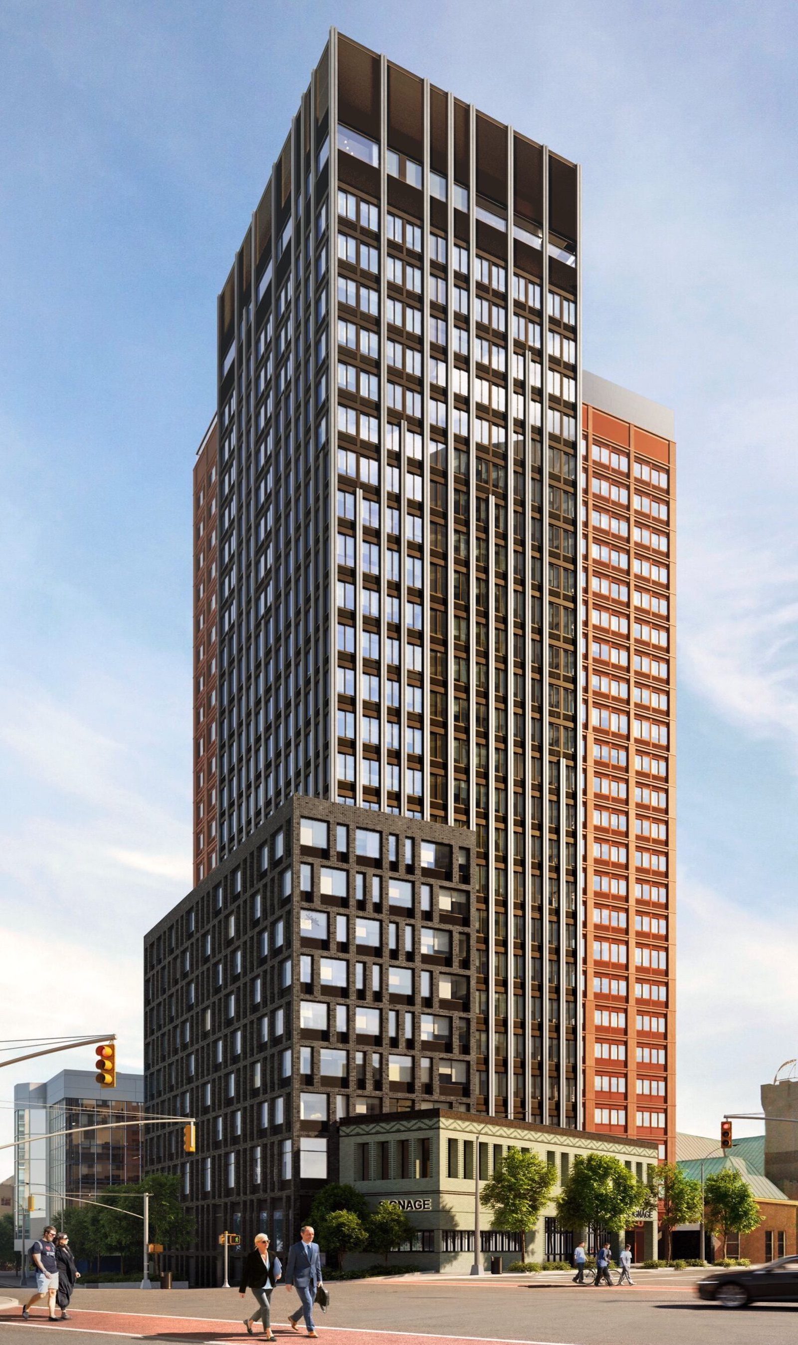 Facade Work In Progress for 25-Story Journal Square Tower Project