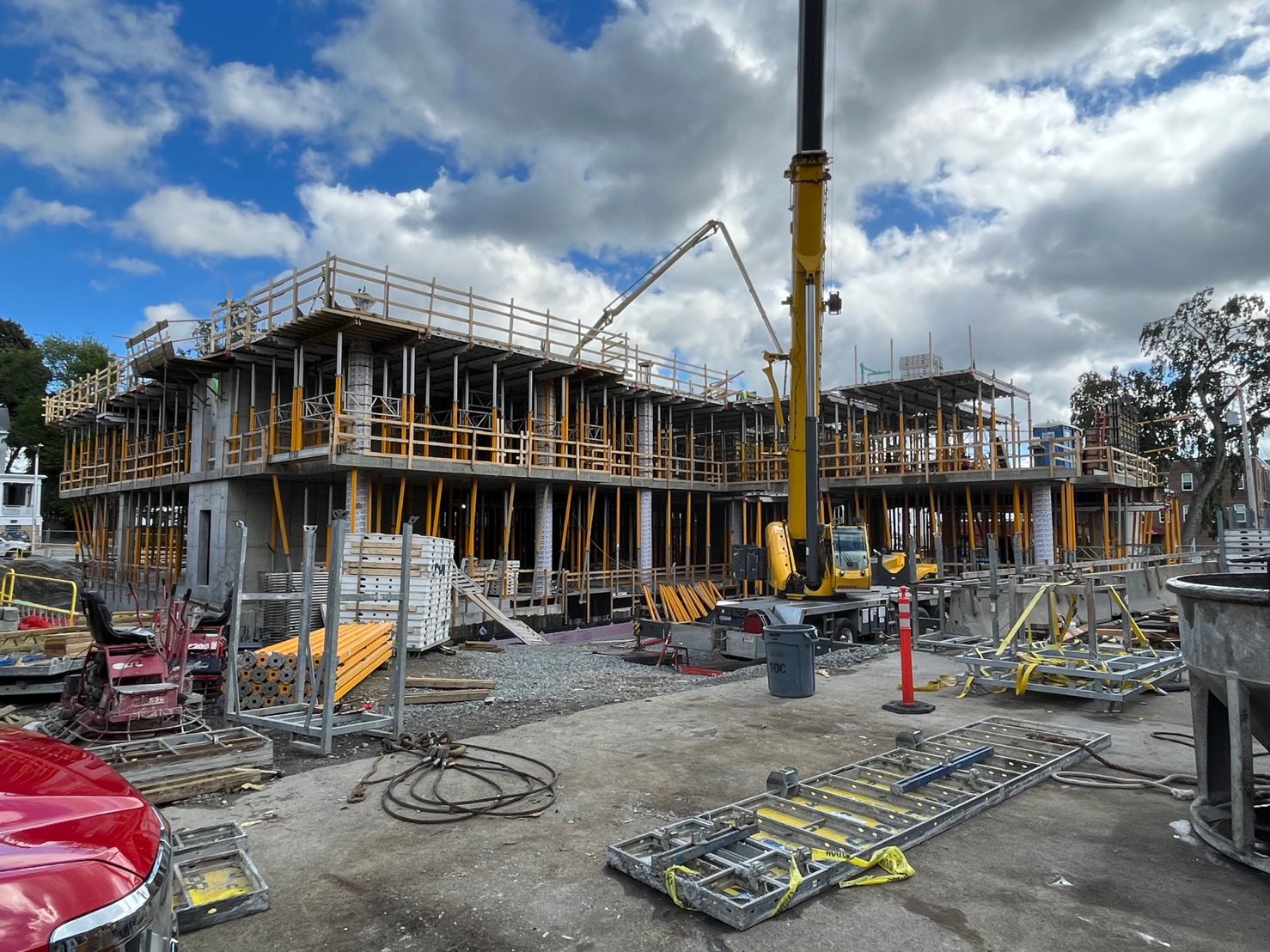 Concrete Pour Underway on 4-Story MACD Building at Clark University