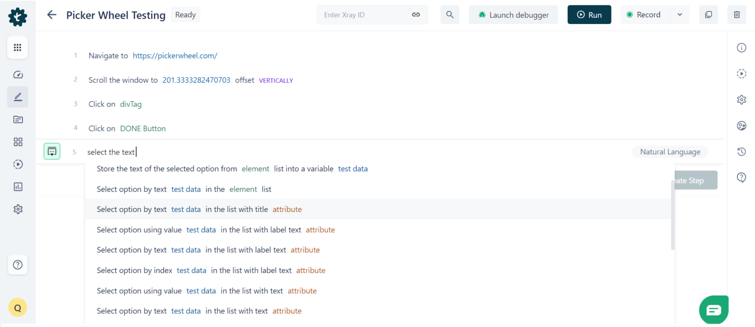 Automate Picker Wheel Using Testsigma