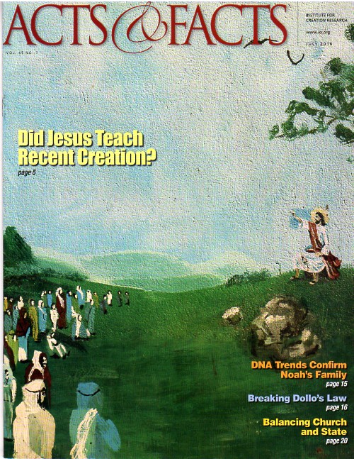 Creation and Science Chronicle » Blog Archive Acts and Facts, July 2016 ...