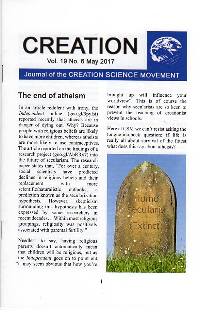 Creation : Journal of the Creation Science Movement, May 2017 ...