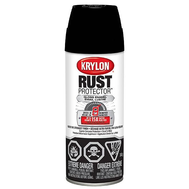 RUST PROTECTOR ENAMEL GLOSS BLACK SPRAY PAINT - The Bolt Supply House Ltd