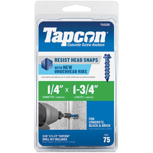 24320 TAPCON HEX HEAD CONCRETE SCREW ANCHORS