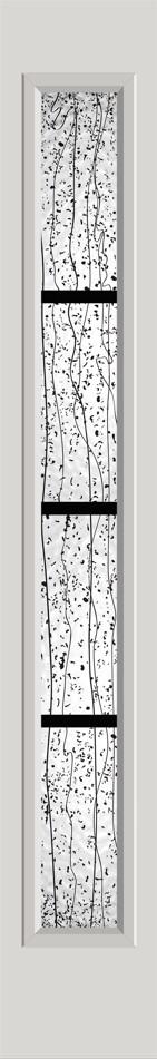 7" X 64" GRILLE 4-LITE 7/8" MISTIFY BLACK 1" LOW-E ZEEL FRAME - WHITE