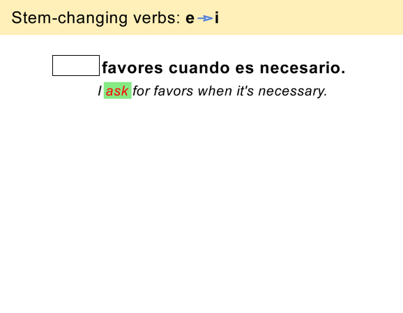 VISTA: ESTRUCTURA | 4.3 Stem-changing verbs: e –> i | Tutorial ...