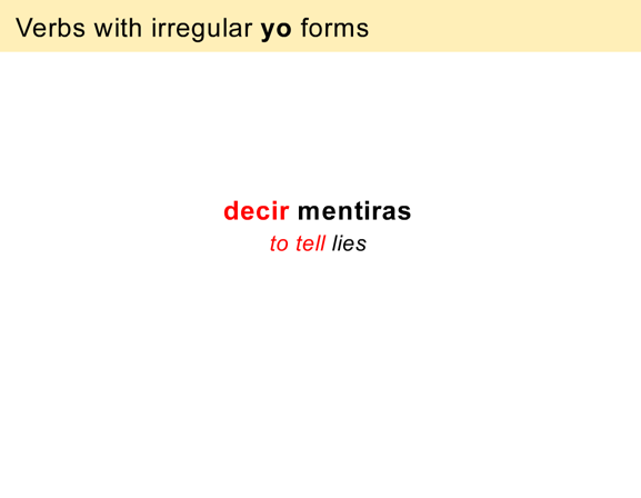 VISTA: ESTRUCTURA | 4.4 Verbs with irregular yo forms | Tutorial ...