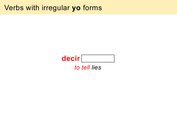 VISTA: ESTRUCTURA | 4.4 Verbs with irregular yo forms | Tutorial ...