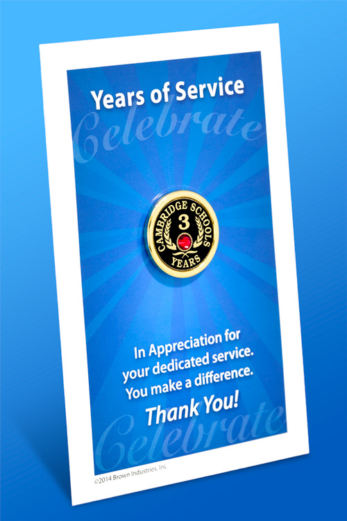 803xx Custom Years of Service Pin, gold • Brown Industries, Inc.