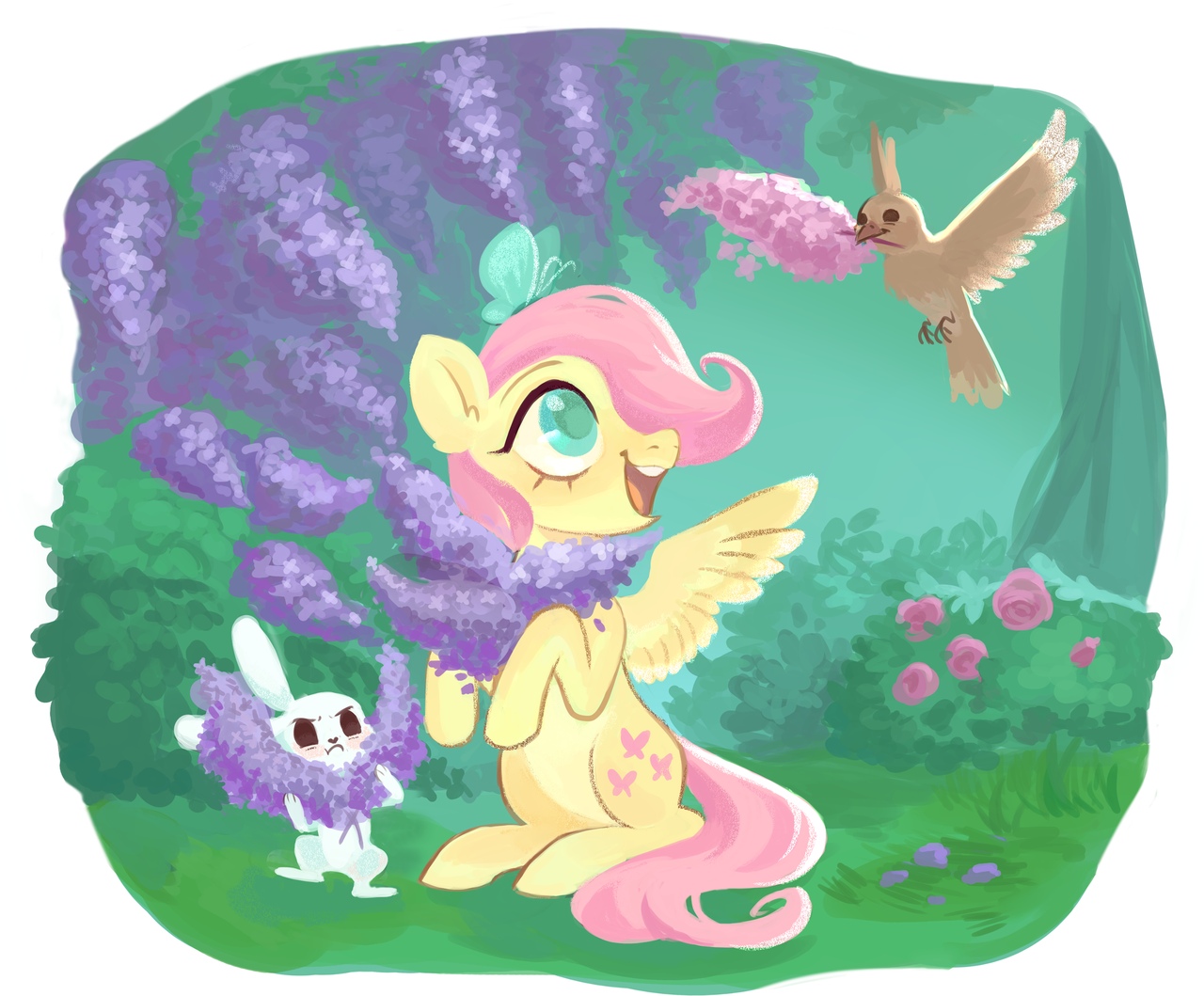 angel and fluttershy drawn by switchsugar - Bronibooru