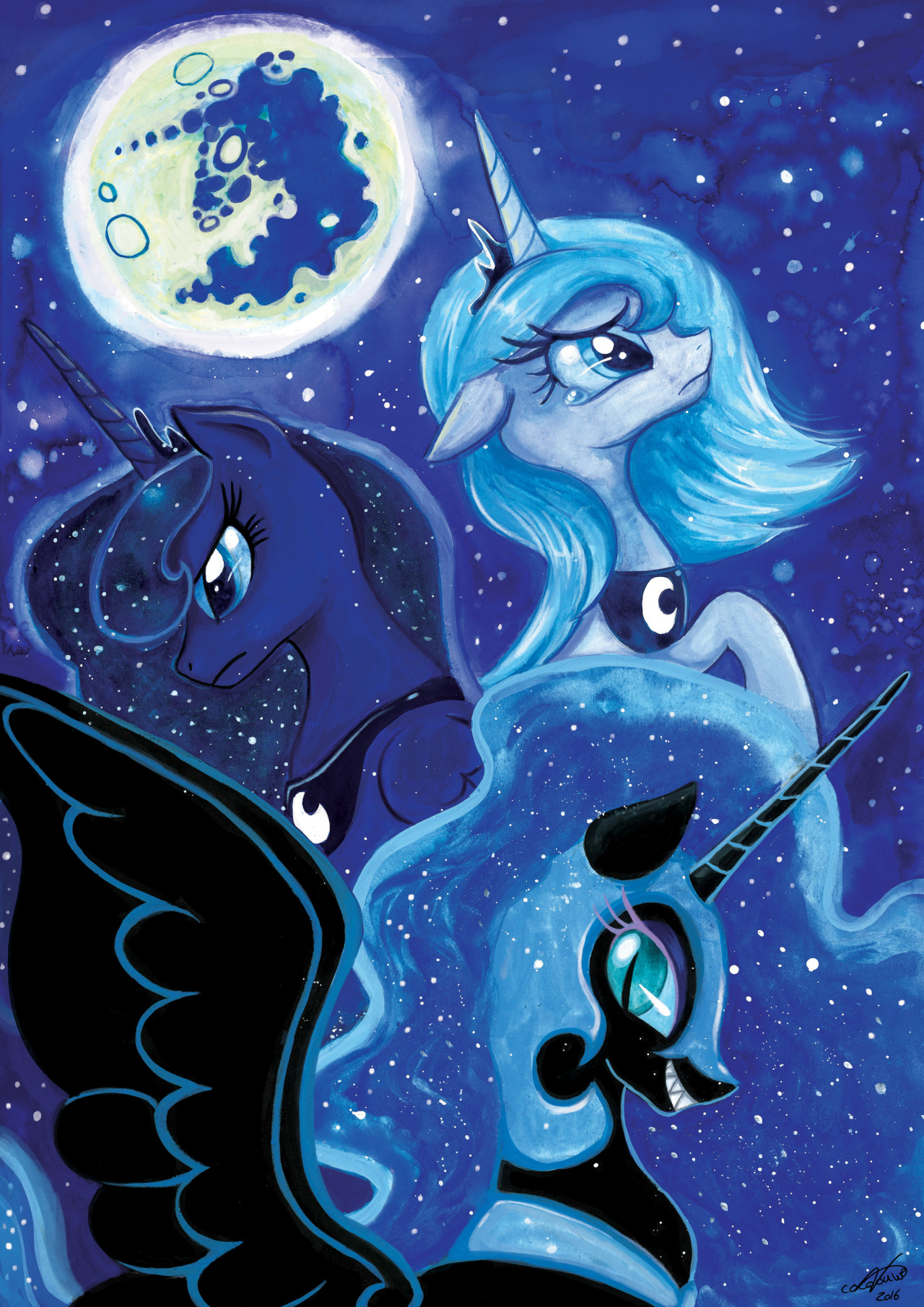 nightmare moon and princess luna drawn by colourbee - Bronibooru