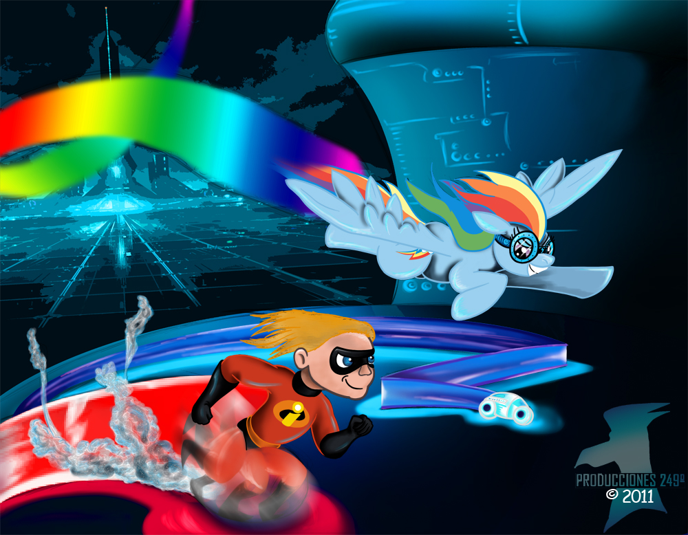 dash and rainbow dash (pixar, the incredibles, and tron) drawn by james ...