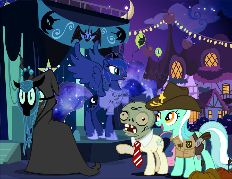 lyra heartstrings, princess luna, queen chrysalis, and sweetie drops ...