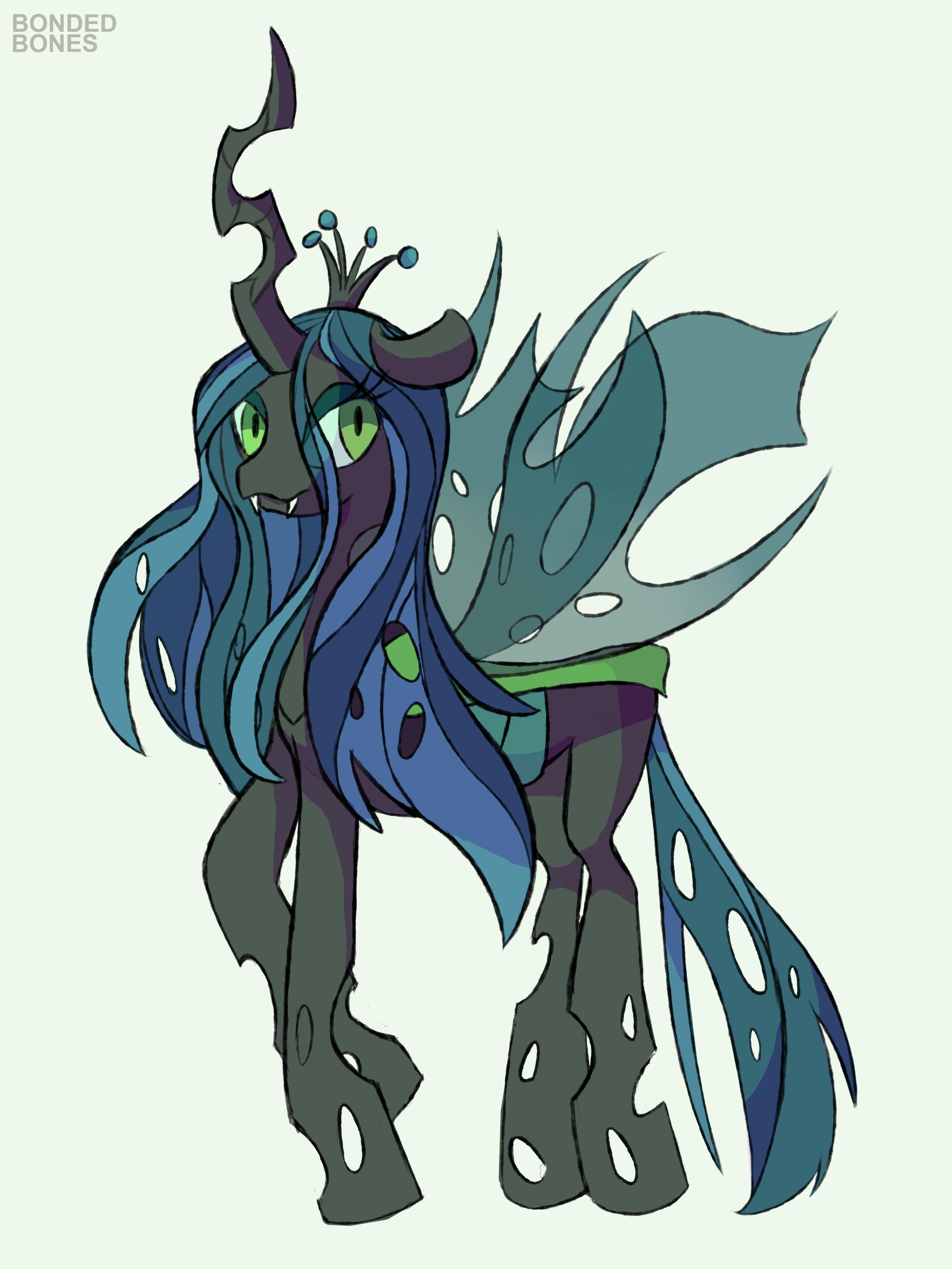 queen chrysalis drawn by bonesbonded - Bronibooru