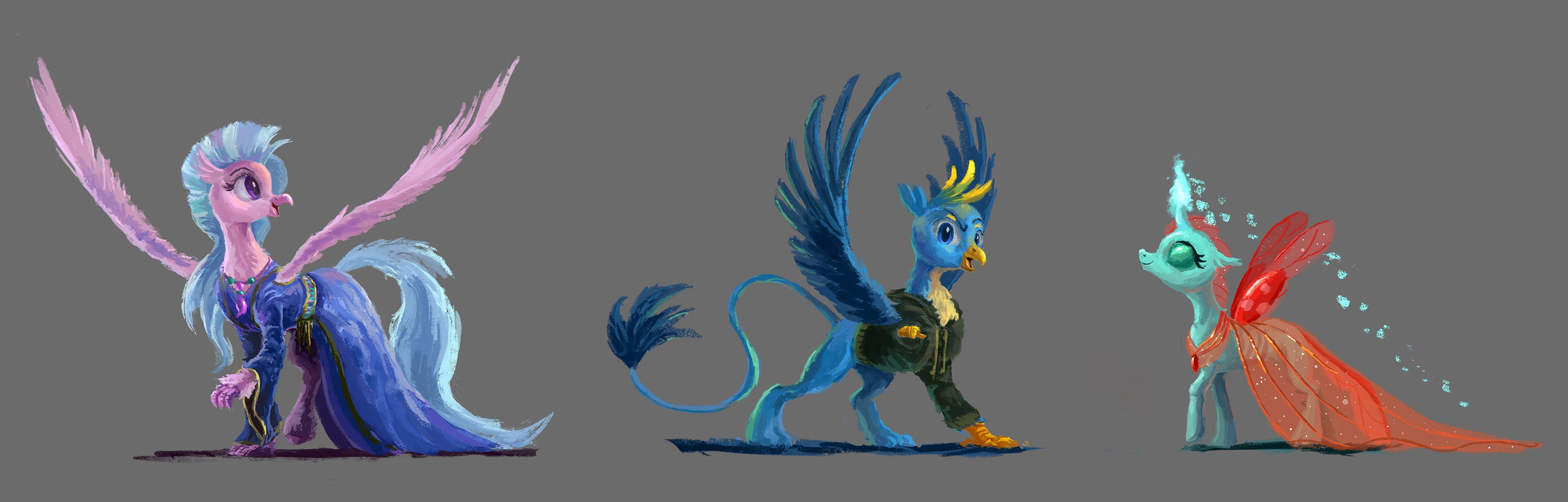 gallus, ocellus, and silverstream drawn by plainoasis - Bronibooru