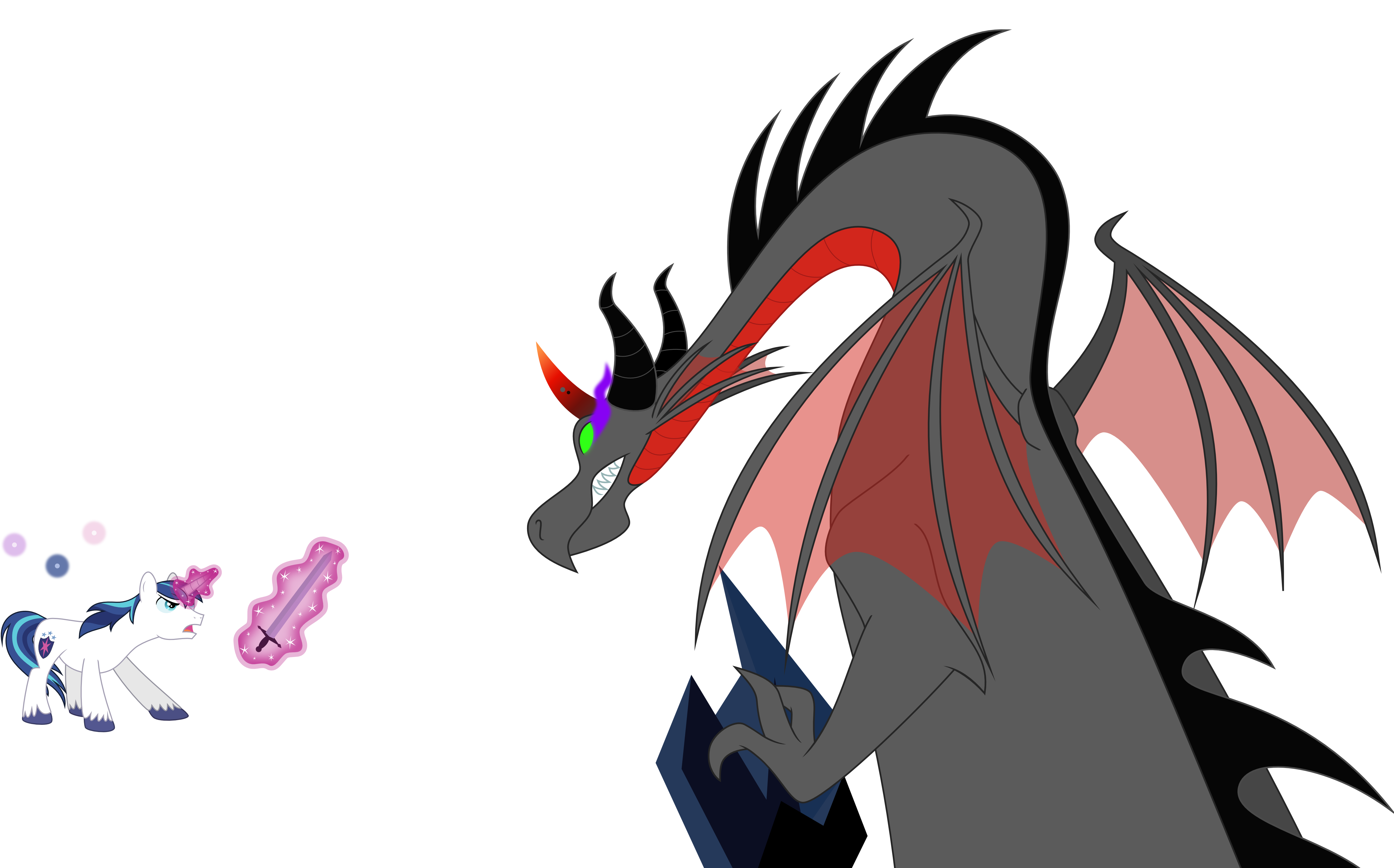 dragon, king sombra, shining armor, and sleeping beauty drawn by ...