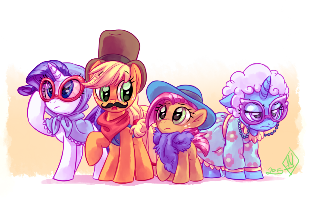 applejack, babs seed, rarity, and the great and powerful trixie drawn ...
