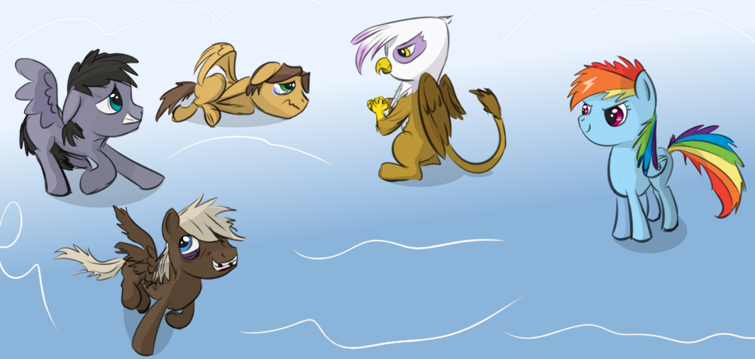 bro ponies, dumbbell, gilda, hoops, rainbow dash, and others drawn by ...