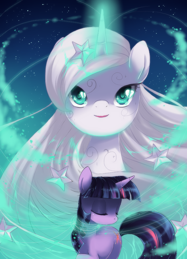 princess silver swirl and twilight sparkle (g2) drawn by xazteiin ...