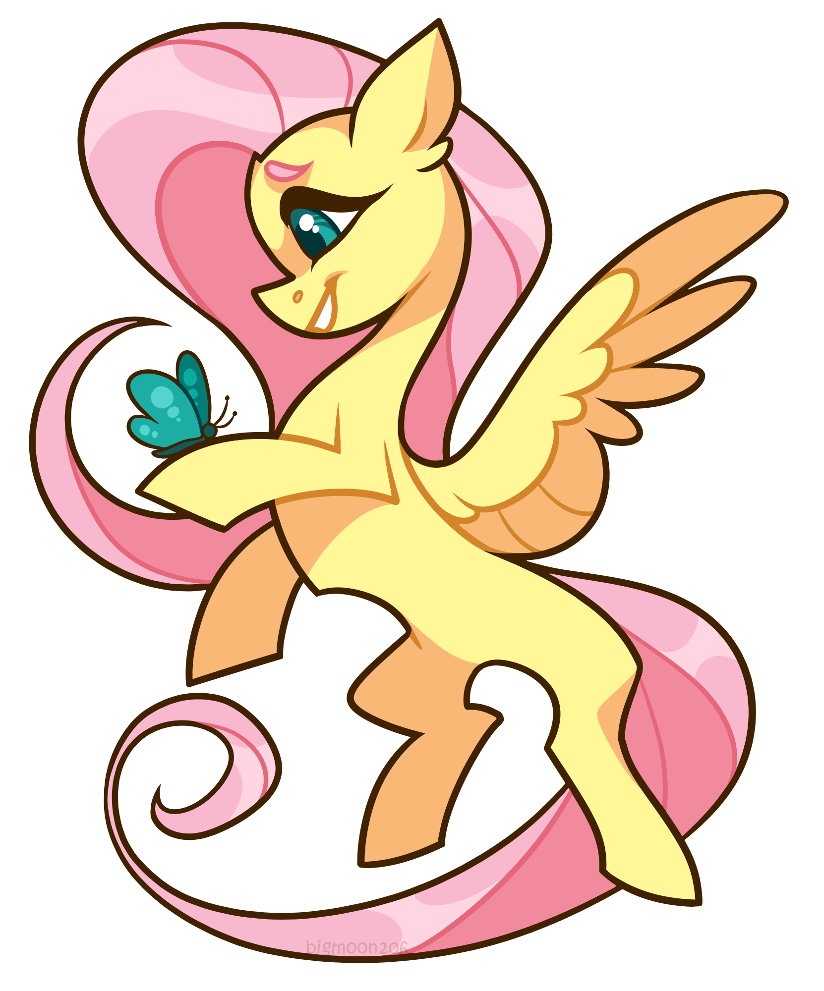 fluttershy drawn by bigmoon206 - Bronibooru