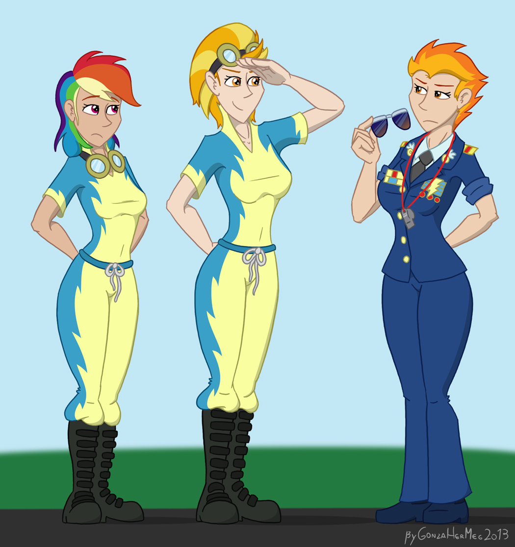 lightning dust, rainbow dash, spitfire, and wonderbolts drawn by ...