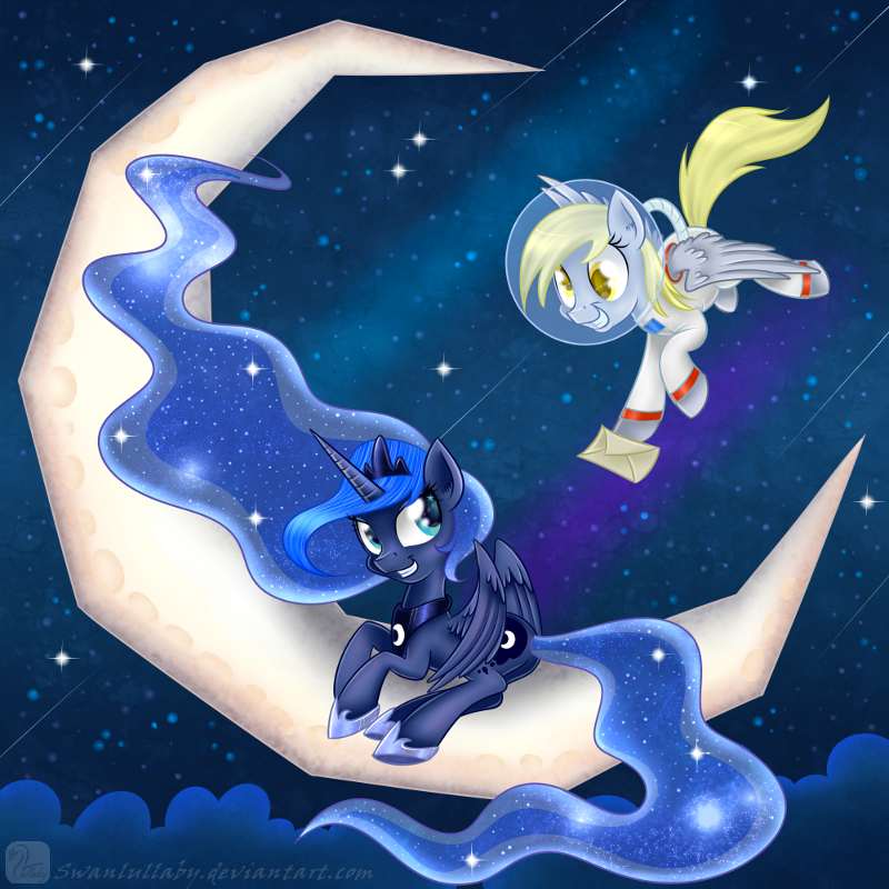 derpy hooves and princess luna drawn by swanlullaby - Bronibooru