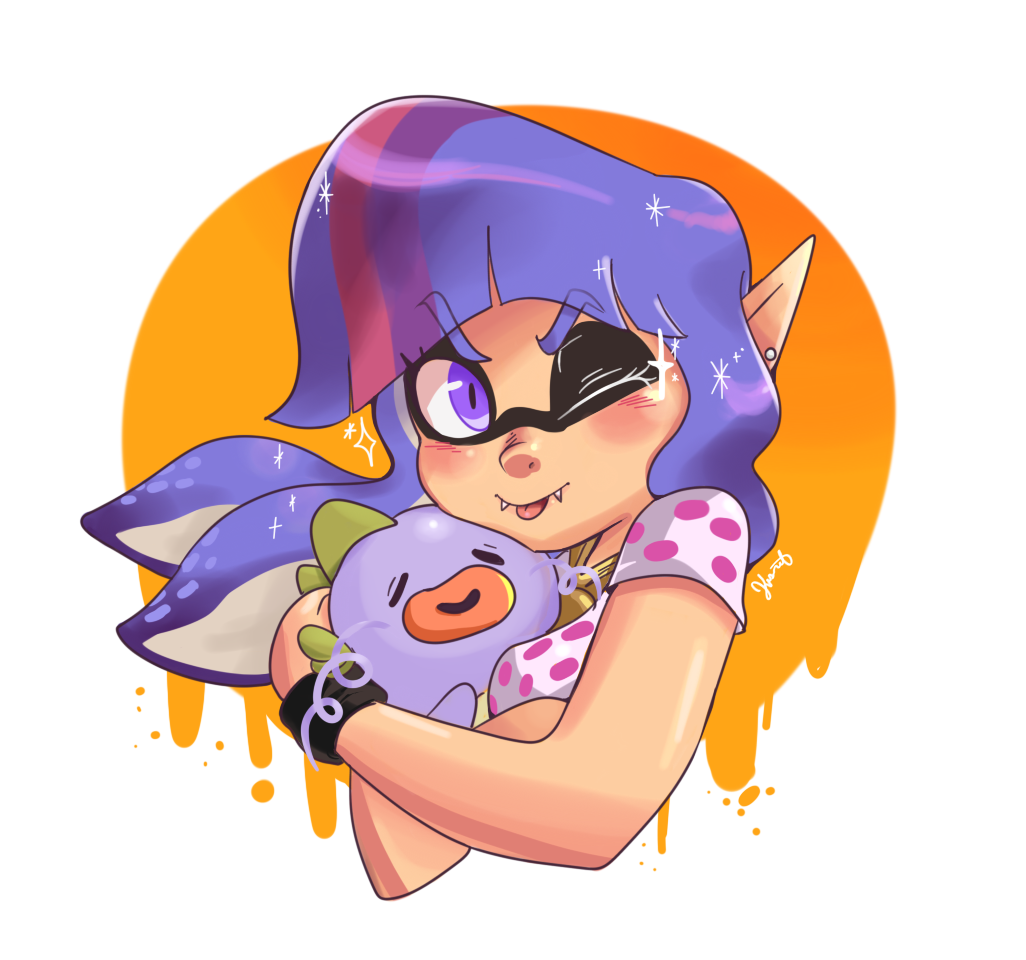 spike and twilight sparkle (splatoon) drawn by twitchykismet - Bronibooru