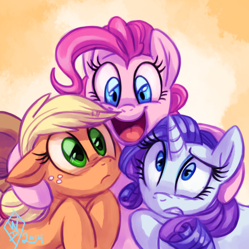 applejack, pinkie pie, and rarity drawn by rarijack-daily and ...