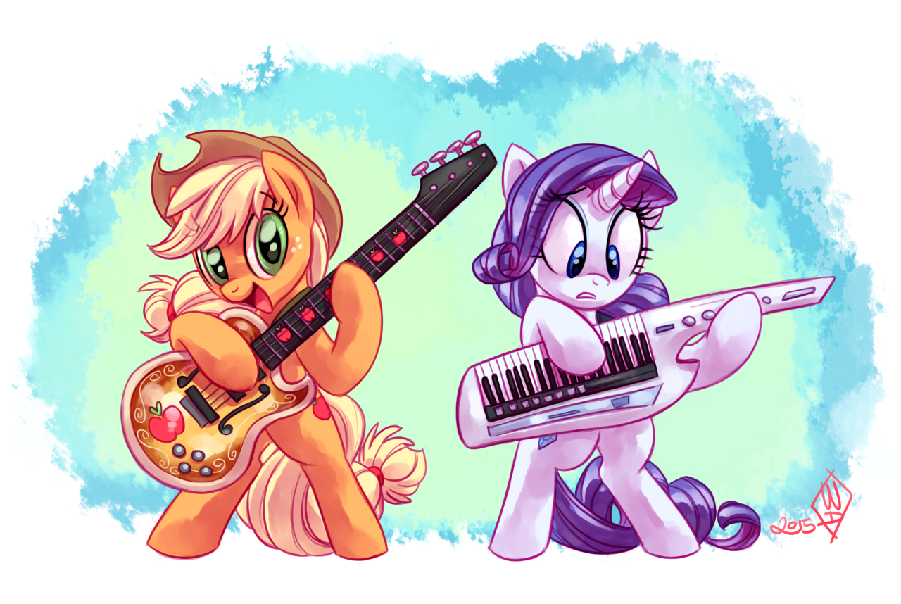 applejack and rarity (equestria girls) drawn by rarijack-daily and ...