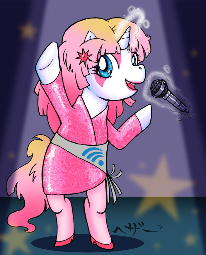 jem (jem and the holograms) drawn by hezaa - Bronibooru