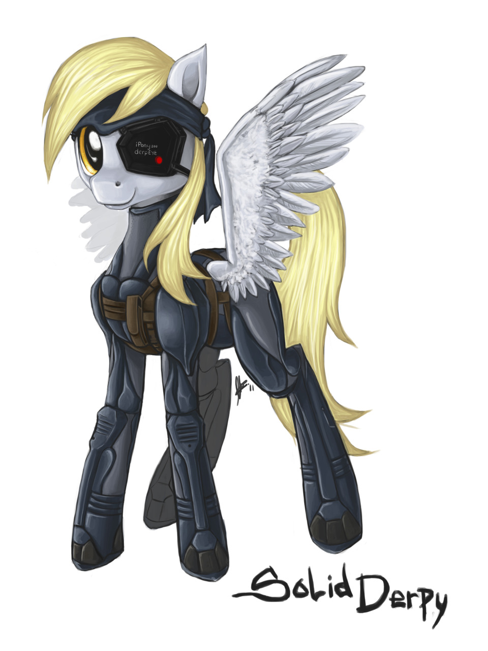 derpy hooves and solid snake (metal gear solid) drawn by relydazed ...