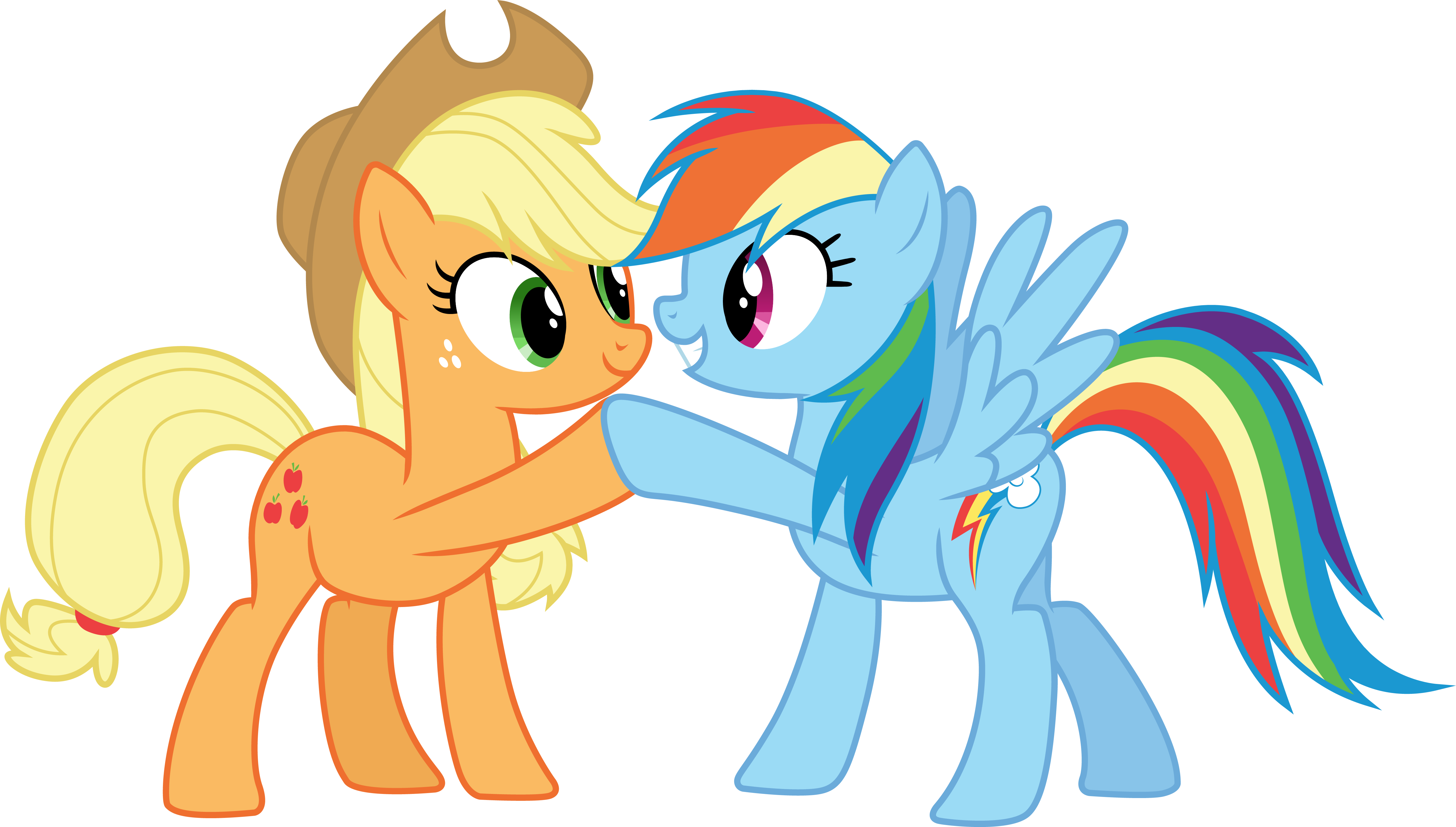 applejack and rainbow dash drawn by cloudyglow - Bronibooru