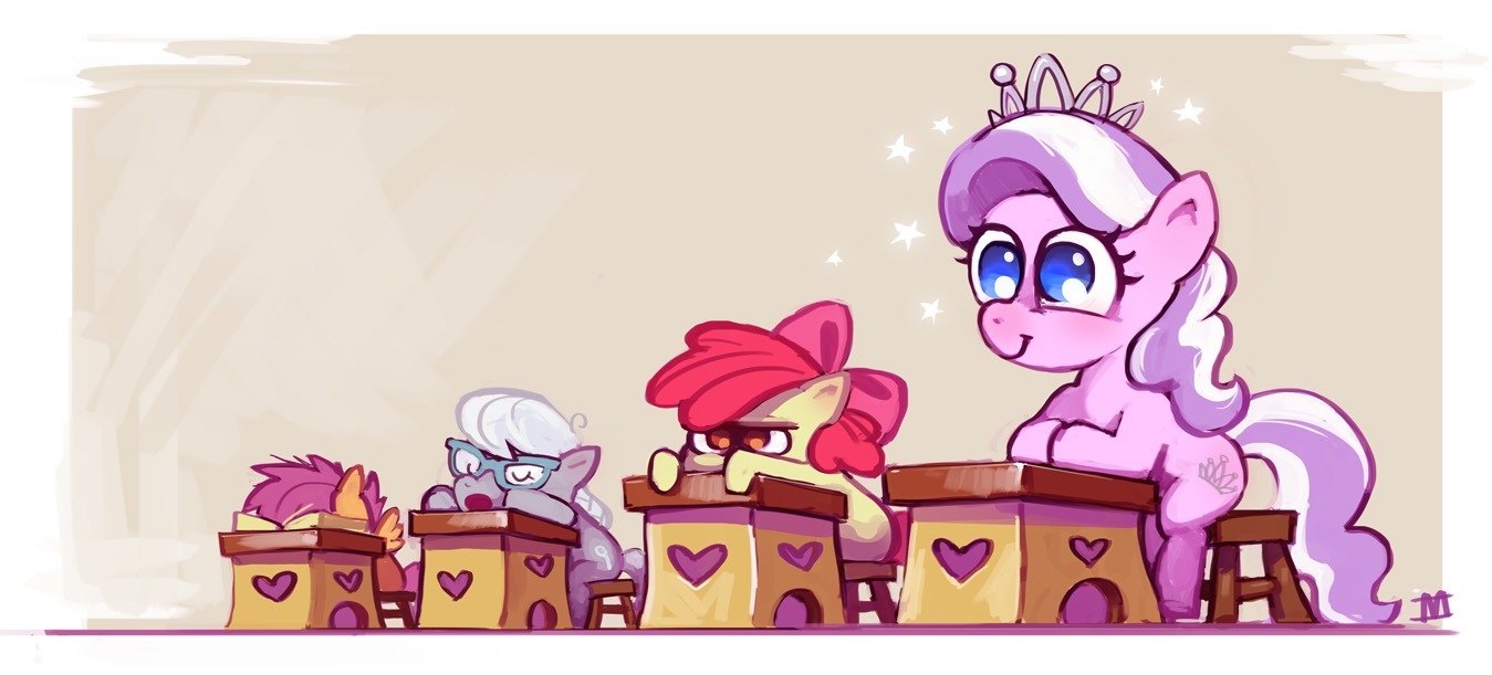 apple bloom, diamond tiara, scootaloo, and silver spoon drawn by ...