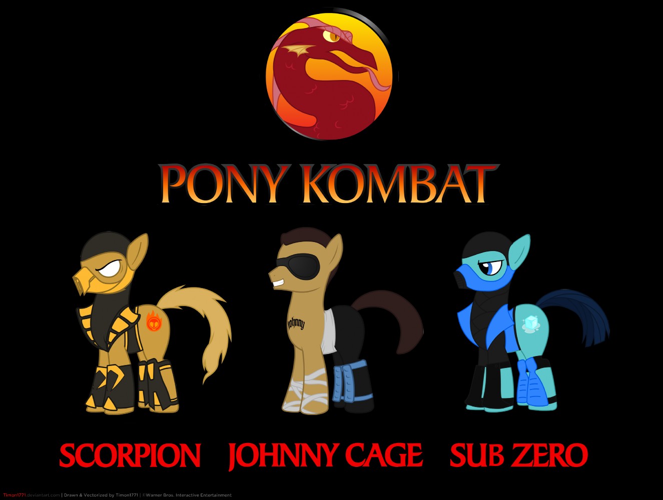 johnny cage, scorpion, and sub zero (mortal kombat) drawn by timon1771 ...