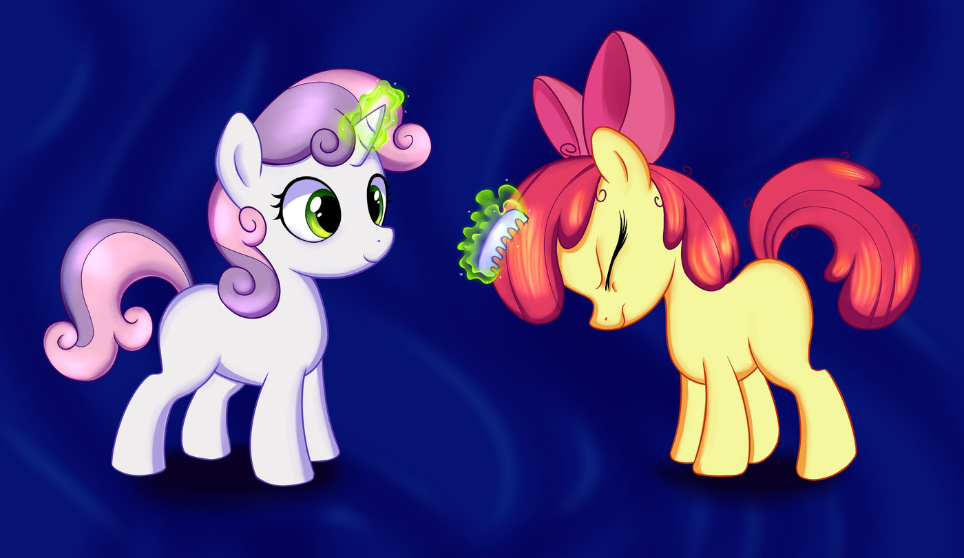 apple bloom and sweetie belle drawn by kas92 - Bronibooru