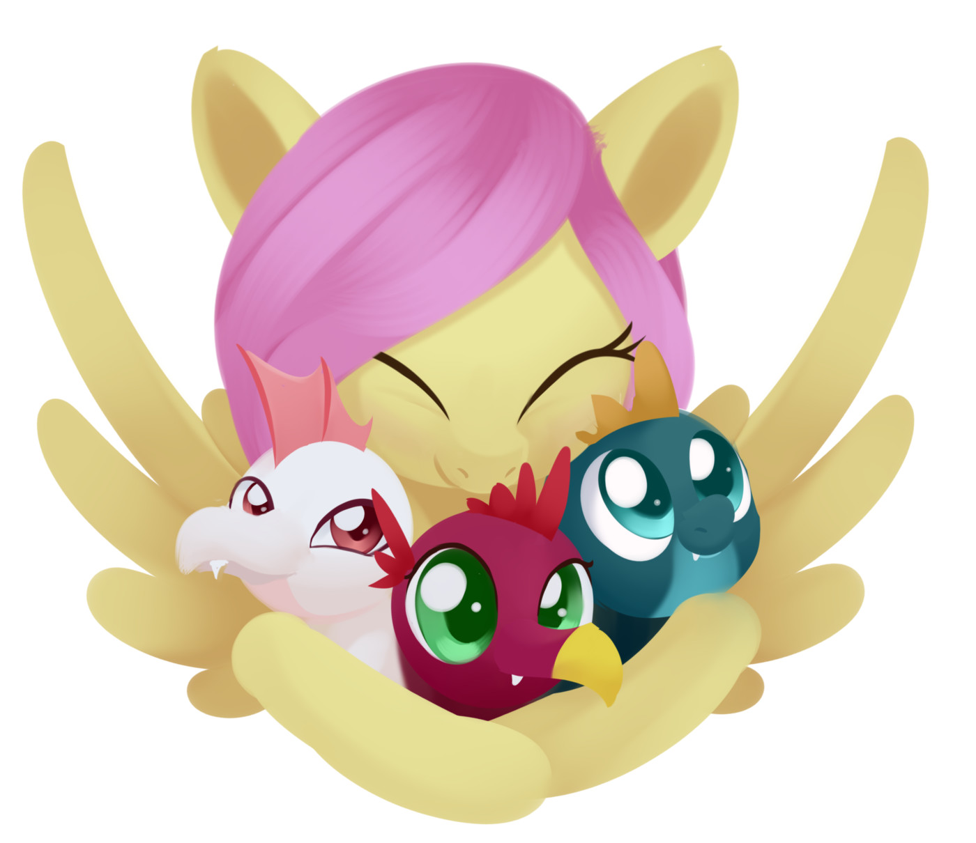 dragon and fluttershy drawn by dusthiel - Bronibooru