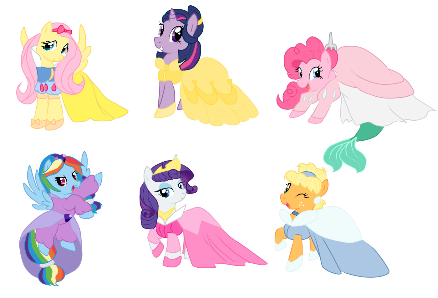 applejack, ariel, aurora, belle, cinderella, and others (disney and ...
