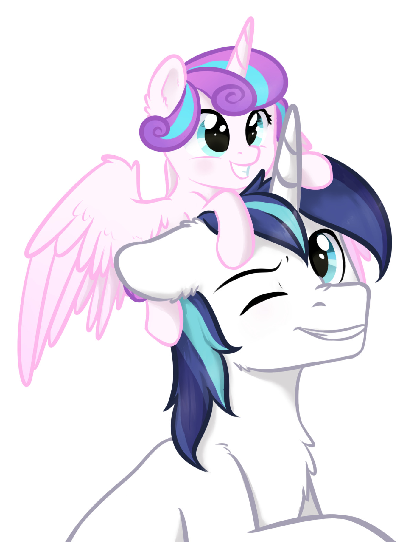 princess flurry heart and shining armor drawn by kaylemi - Bronibooru