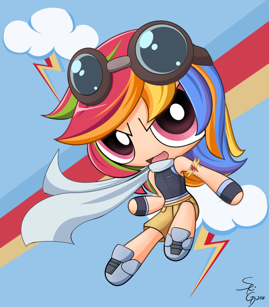rainbow dash (the powerpuff girls) drawn by seiryuga - Bronibooru