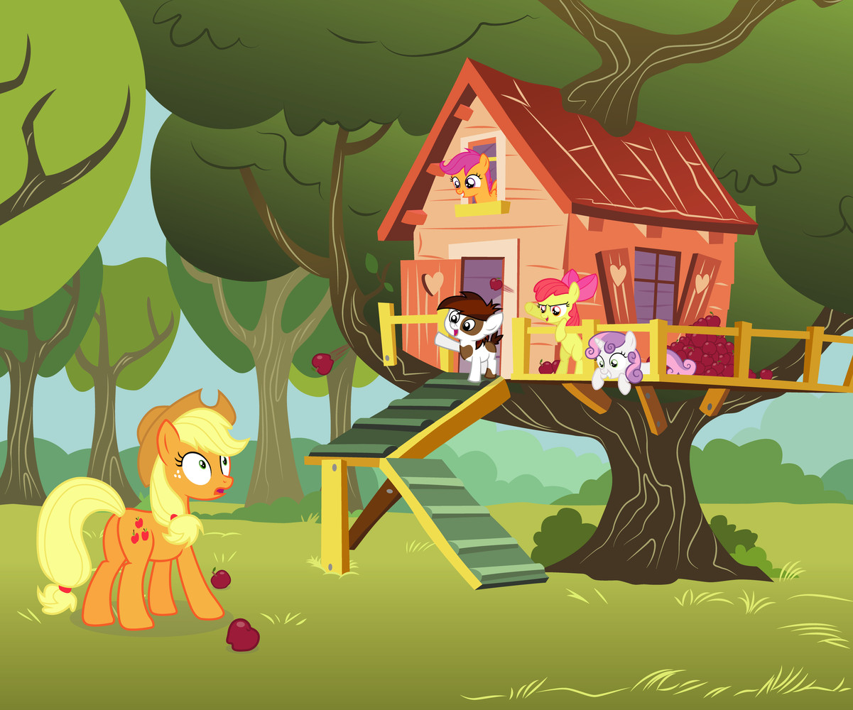 apple bloom, applejack, cutie mark crusaders, pipsqueak, scootaloo, and ...