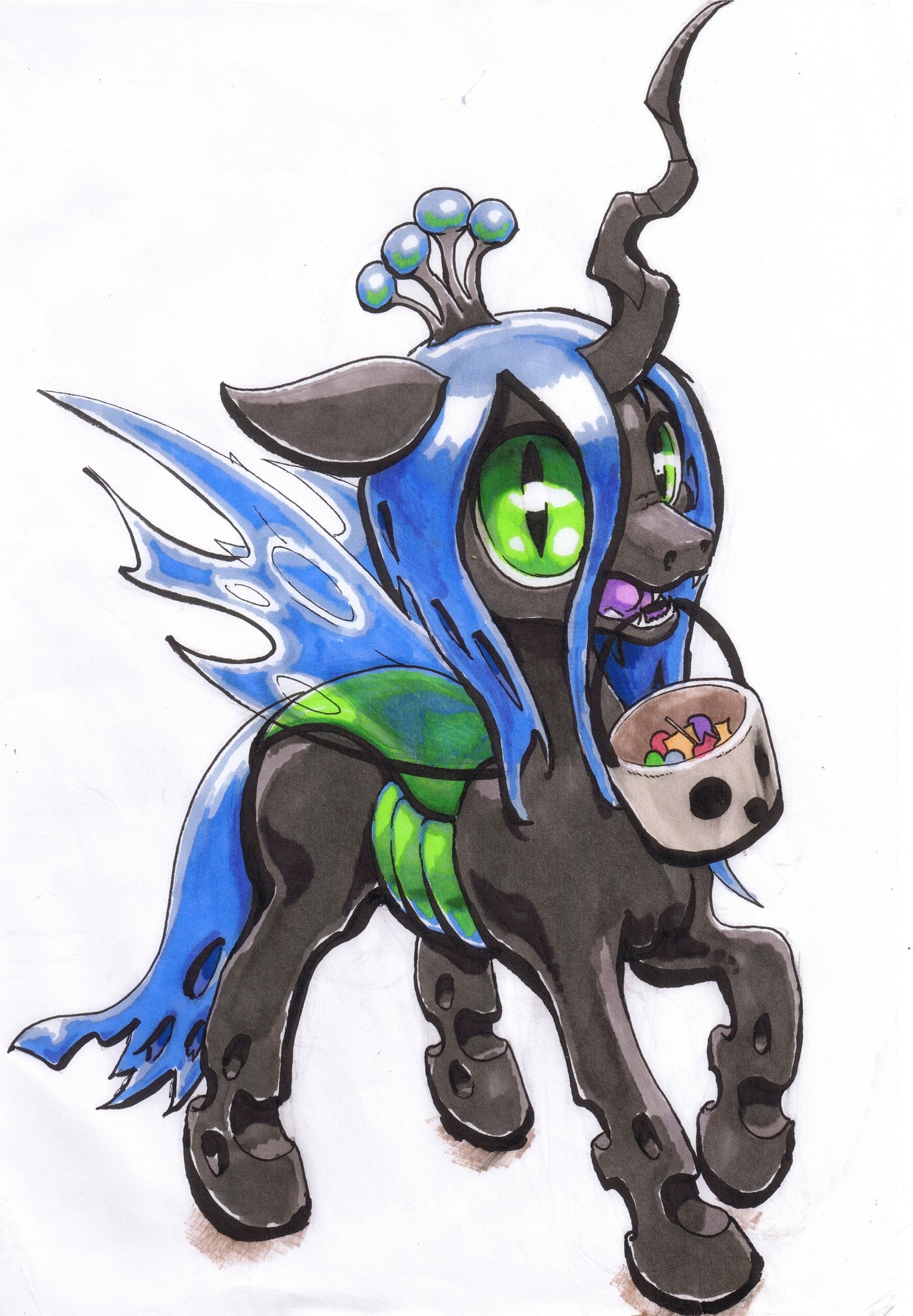 queen chrysalis drawn by oddwarg - Bronibooru
