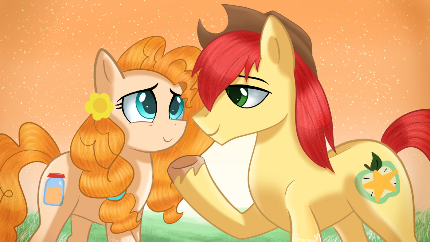 bright mac and pear butter drawn by mlp-firefox5013 - Bronibooru
