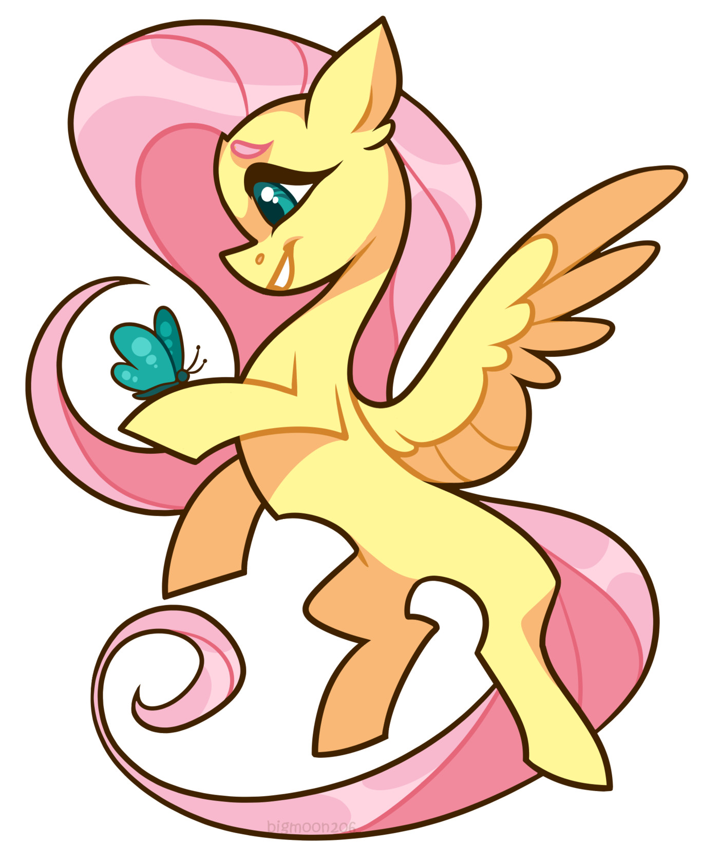 fluttershy drawn by bigmoon206 - Bronibooru
