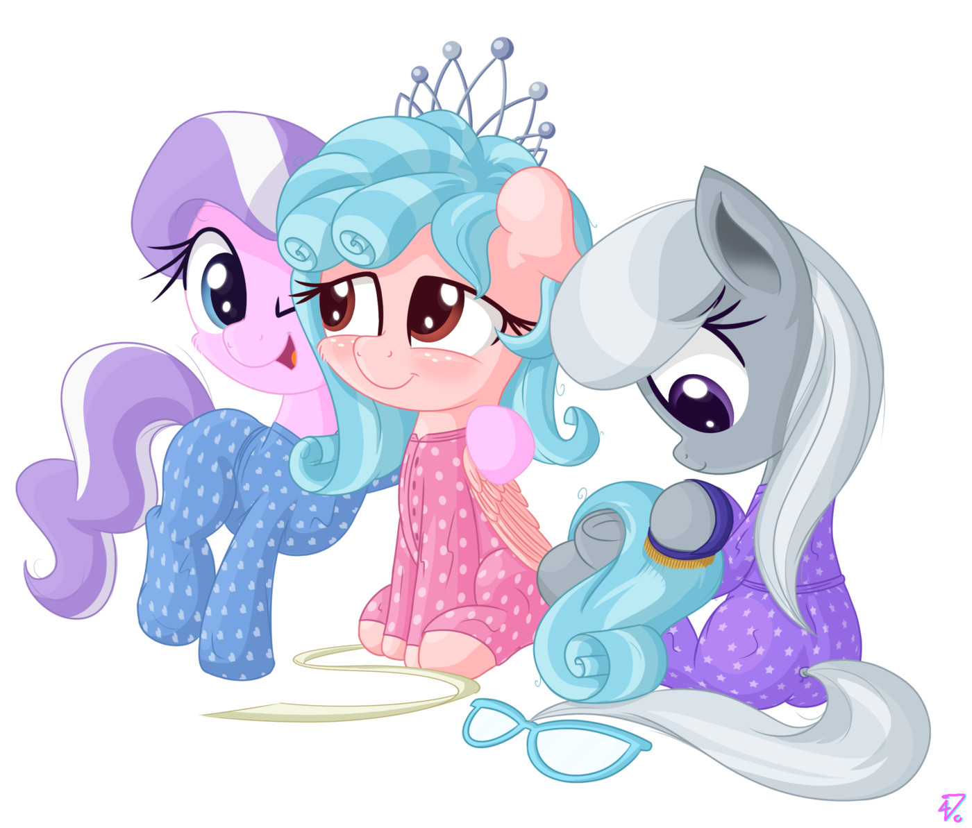 cozy glow, diamond tiara, and silver spoon drawn by vectorvito - Bronibooru